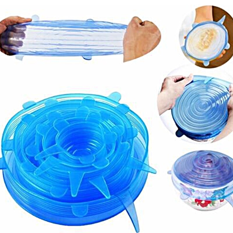 6 Stks/set Food Grade Fda Silicone Cover Stretch D... – Vicedeal