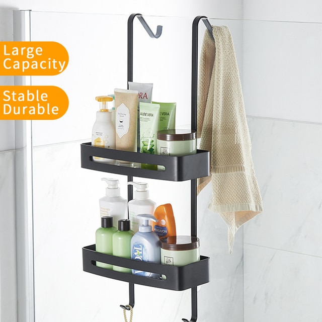 Bathroom Double Layer Storage Rack Wall-Mounted Ty... – Grandado