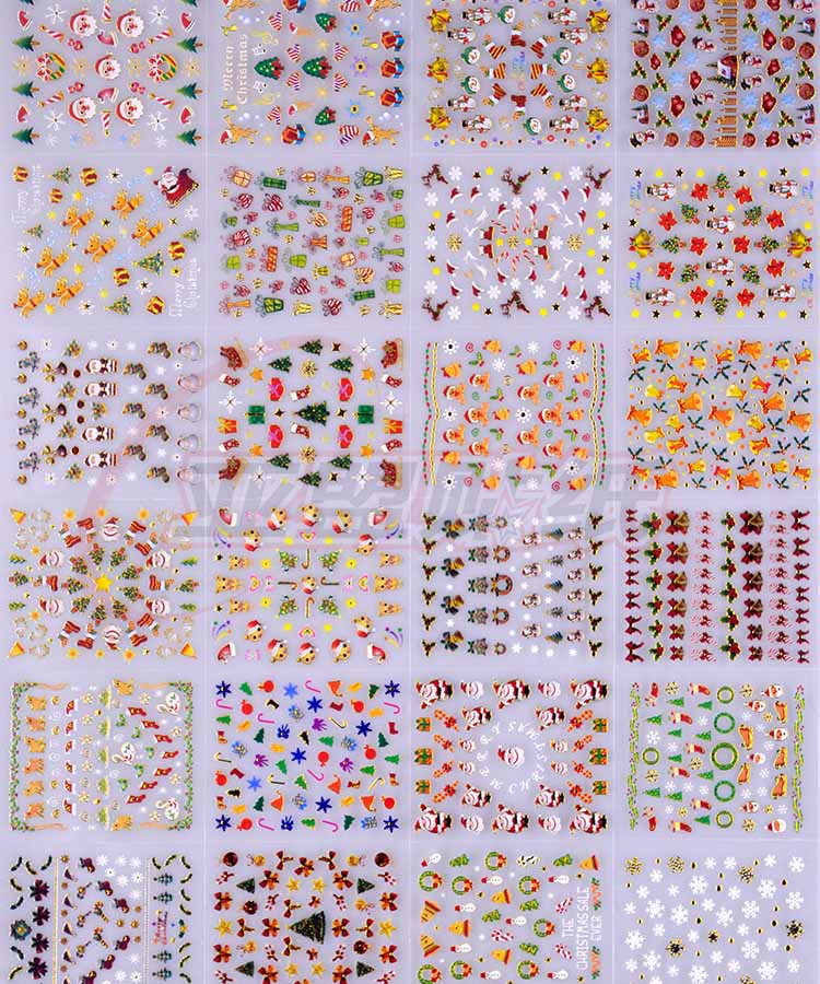 24 hojas de calcomanías de calcomanía 3D para uñas... – Grandado