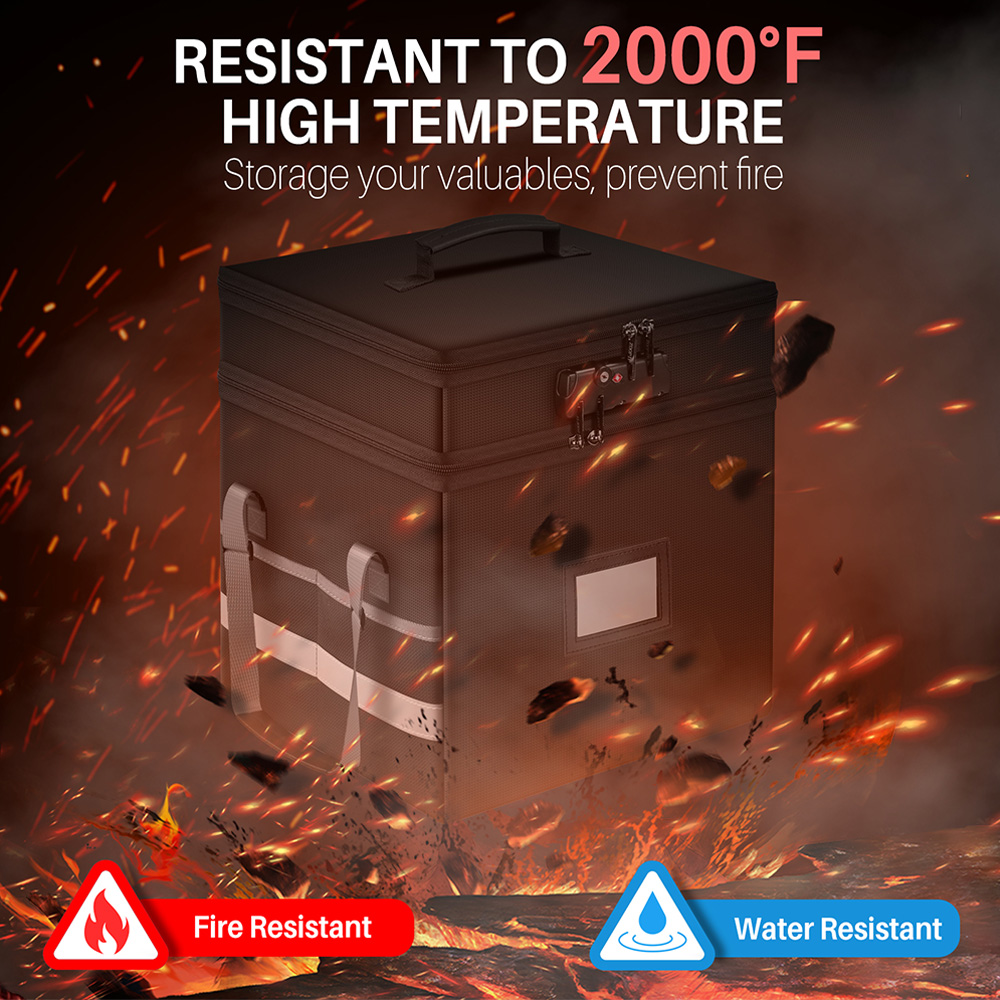 File Box with Lock Multi-Layer Fireproof File Orga... – Grandado