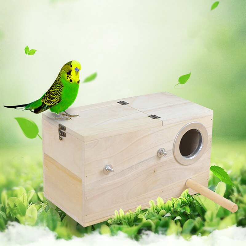 Natural Wooden Bird Nest Bird Parrot Breeding Box ... – Grandado