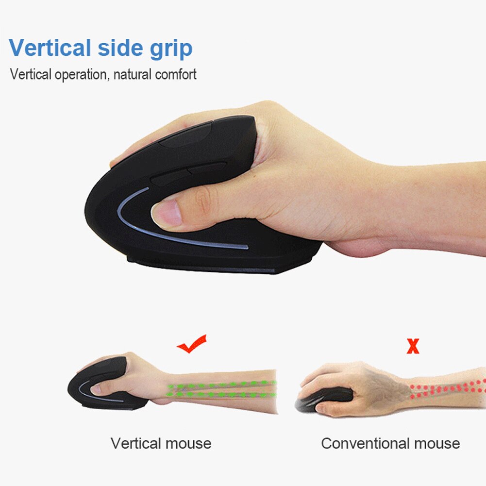 2.4GHz Wireless Mouse Vertical Gaming 3 Gears 1600... – Grandado