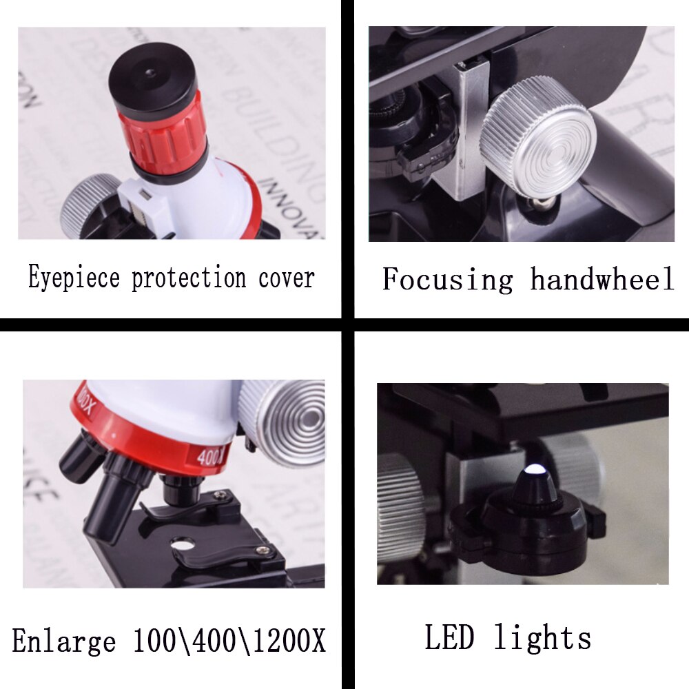 Microscope Kit Lab With phone holder LED School Sc... – Grandado
