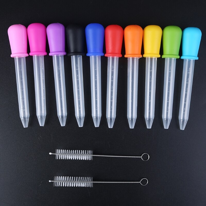 10 Pcs Liquid Droppers and 2 Brushes set Silicone ... – Grandado