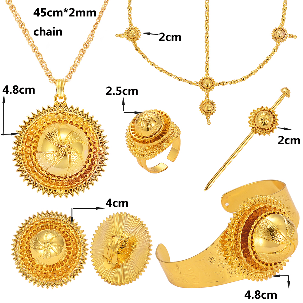 Ethlyn Six-pcs Jewelry Sets ,Gold Color Ethiopian ... – Grandado