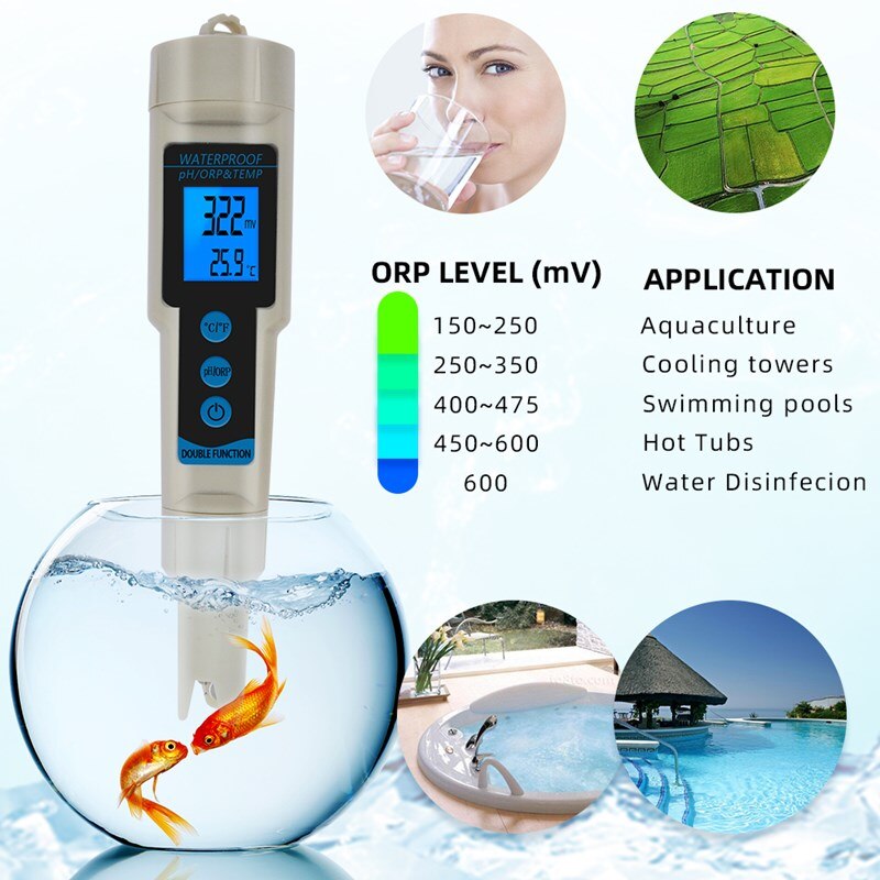 3 in 1 ORP TEMP pH Meters Waterproof ORP Meter PH ... – Grandado