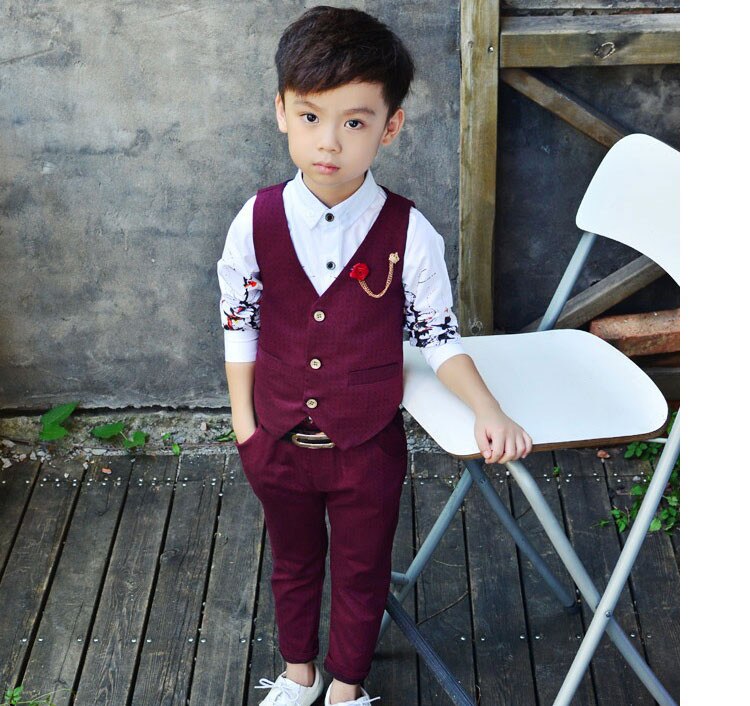 2PCS Boys Spring Vest Suit Top Gentle Boys Polka D... – Grandado