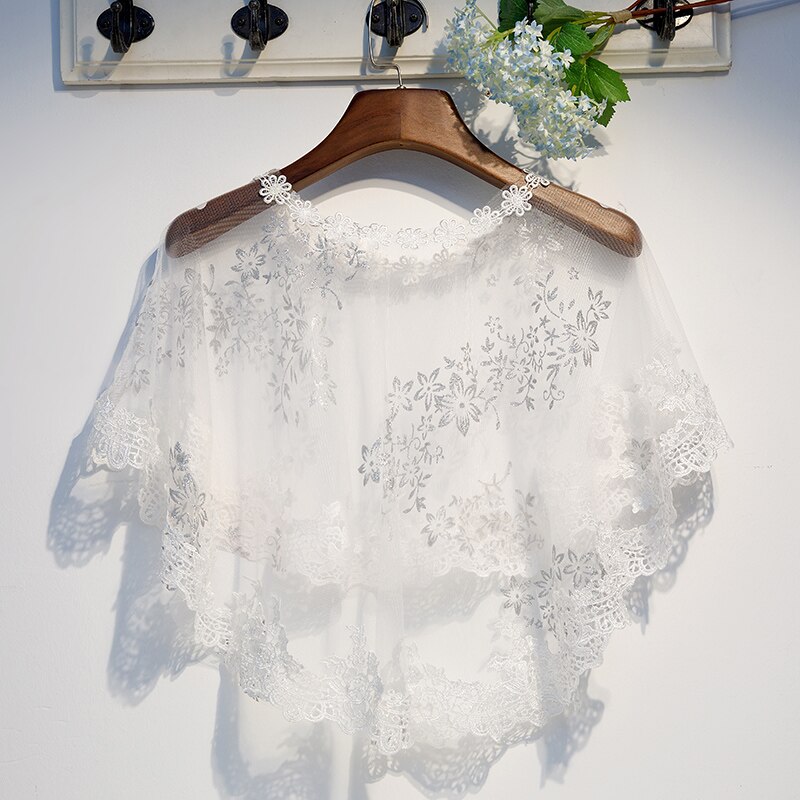Summer Ladies White Lace Bolero Bridal Stoles Wrap... – Grandado