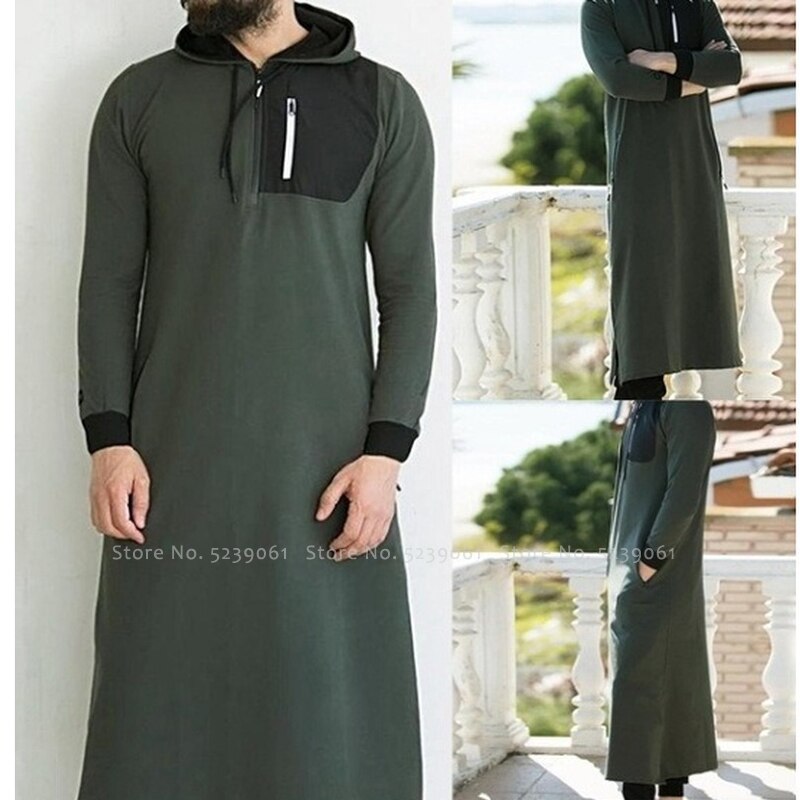 Abaya Men Arabic Long Sleeve Hoodies Muslim Dress ... – Grandado