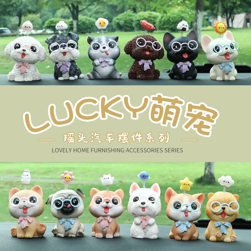 Auto Decoratie Accessoires Leuke Knikken Glazen Ho... – Vicedeal