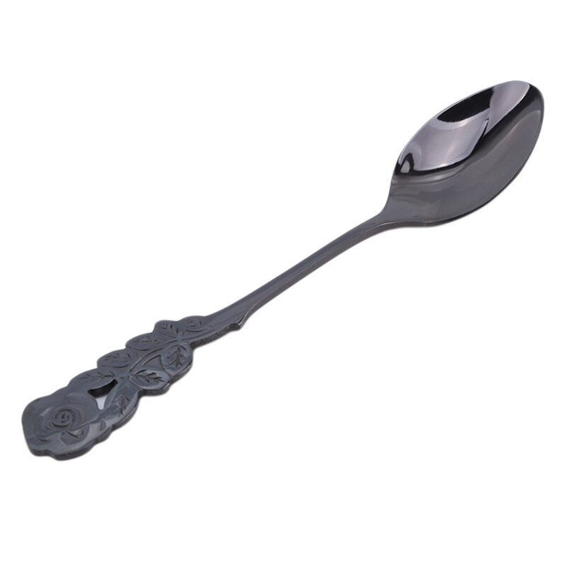 Farverig rose håndtag ske kaffe omrør dessert kage salat scoop holdbart ...