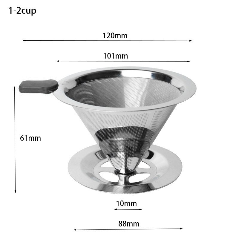 Pour Over Coffee Dripper Stainless Steel Coffee Fi... – Grandado