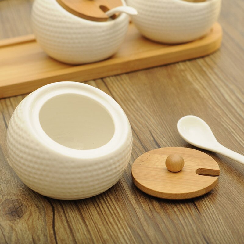 Brief spice jar piece set kitchen ceramic spice ja... – Grandado