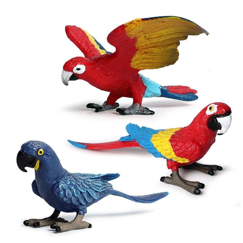 3pc/Set Solid macaw simulation wild animal model b... – Vicedeal