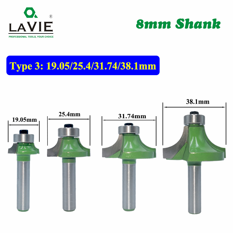 LAVIE 3pcs 8mm Hoek Ronde Over Router Bit met Lage... – Vicedeal
