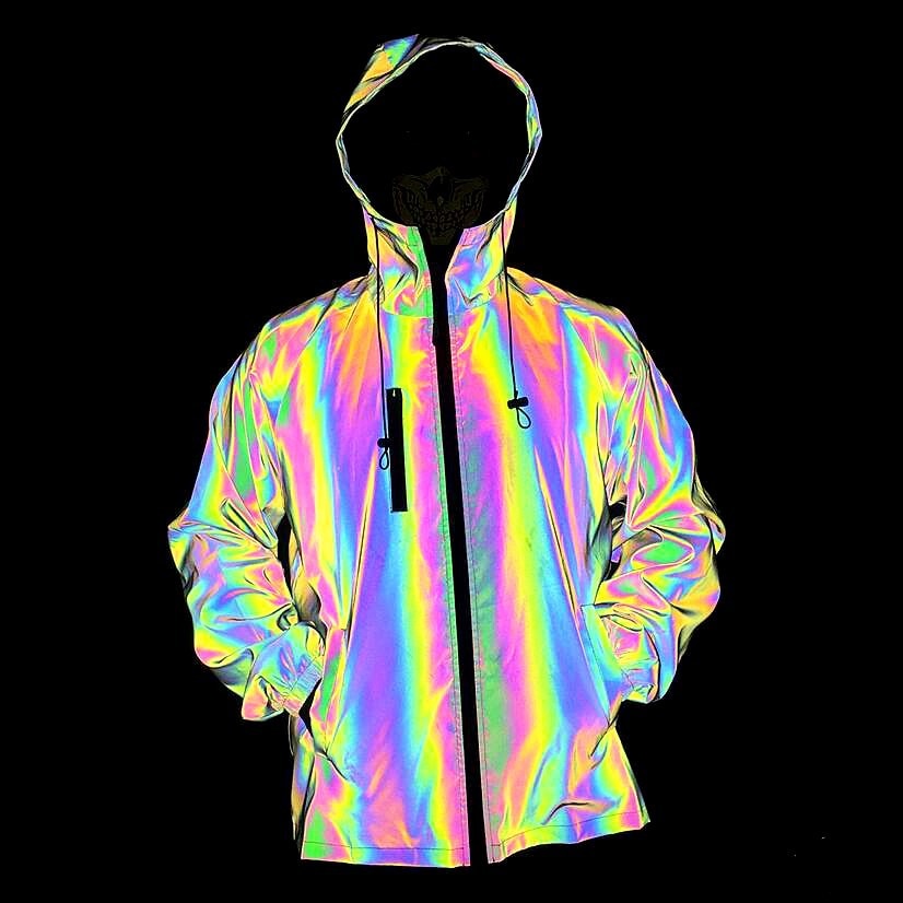 men's autumn winter colorful reflective jacket rai... – Grandado