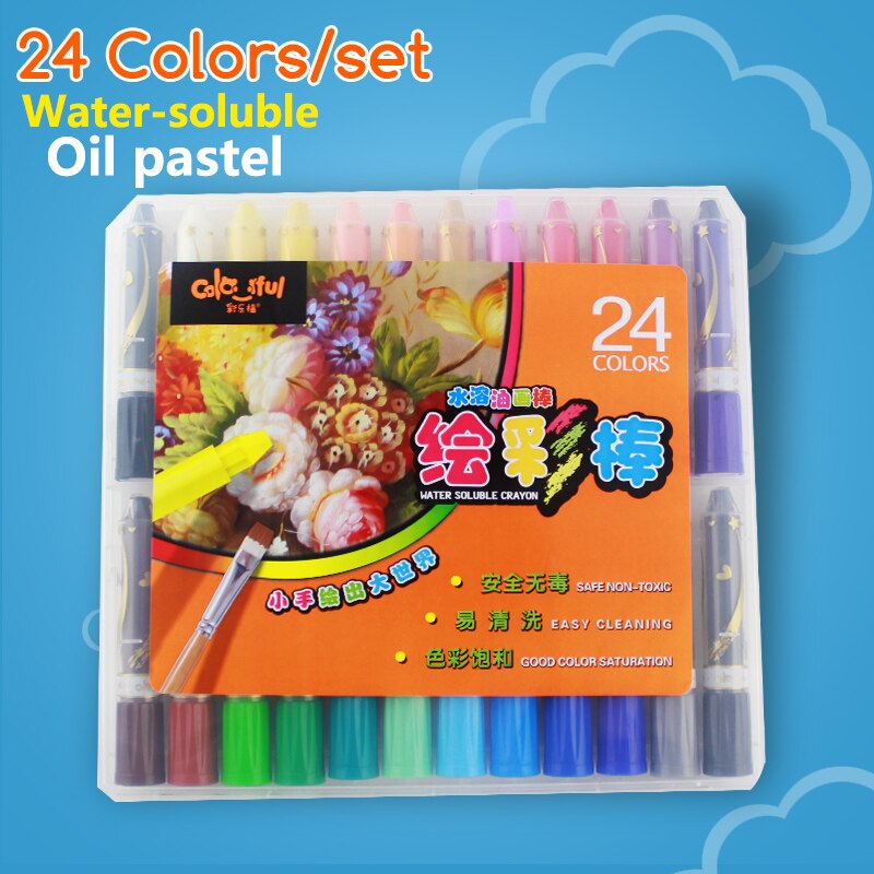 Crayons 24 Colors Set water-soluble rotating oil p... – Grandado