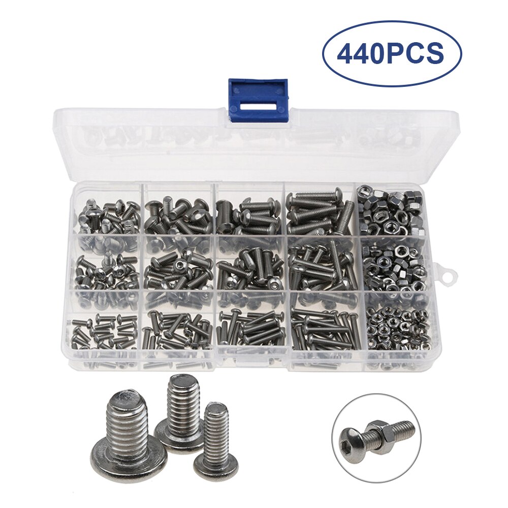 440pcs Stainless Steel Hexagon Socket Round H-ead ... – Grandado