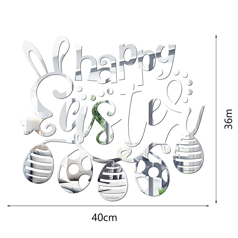 3D Mirror Stcikers Happy Easter Wall Stickers Acry... – Grandado
