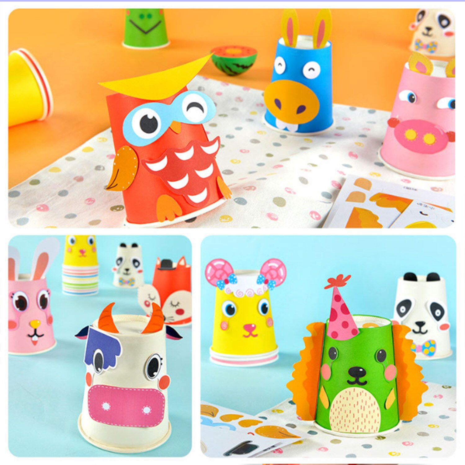 12PCS Kids Children DIY Handmade Paper Cups Craft ... – Vicedeal