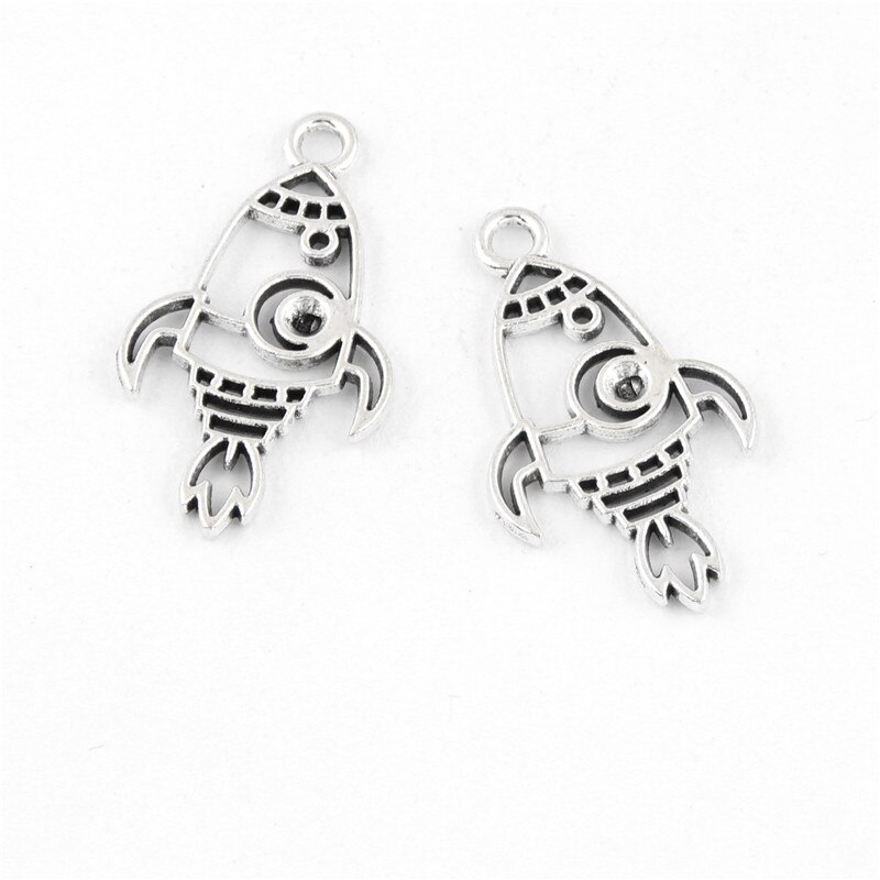 30Pcs Silver Color Mini Rocket Ship Charms Spacecr... – Grandado