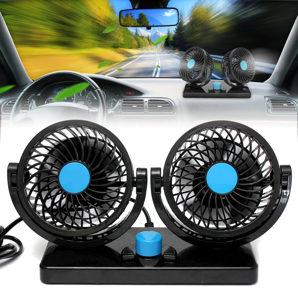 12V 360 Grad Rotation Dual Kopf Mini Auto Lüfter 2... – Vicedeal