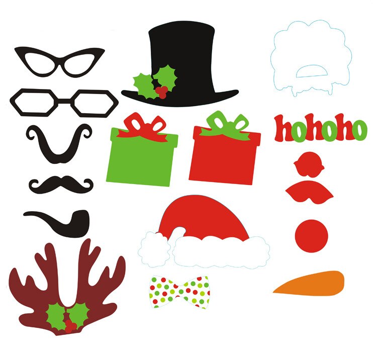 17pcs/set Merry Christmas Xmas Photo Booth Props C... – Grandado