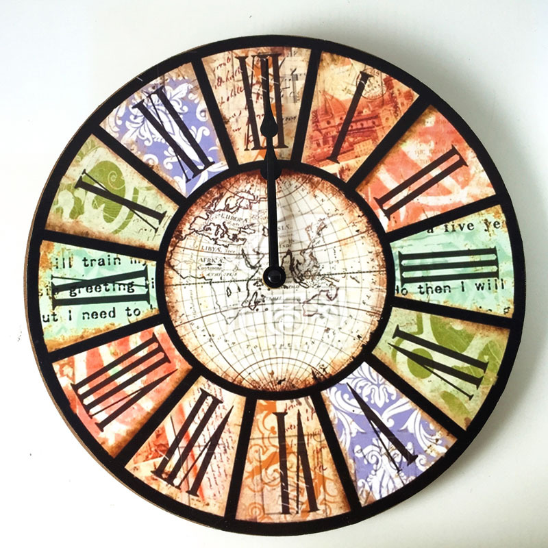 12 inch wall clock, wooden wall clock, retro clock... – Grandado