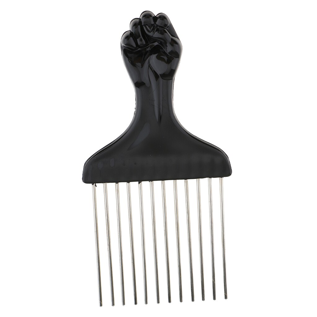 Black Fist Afro Pick Metal Wide Teeth Hair Comb Fo... – Grandado