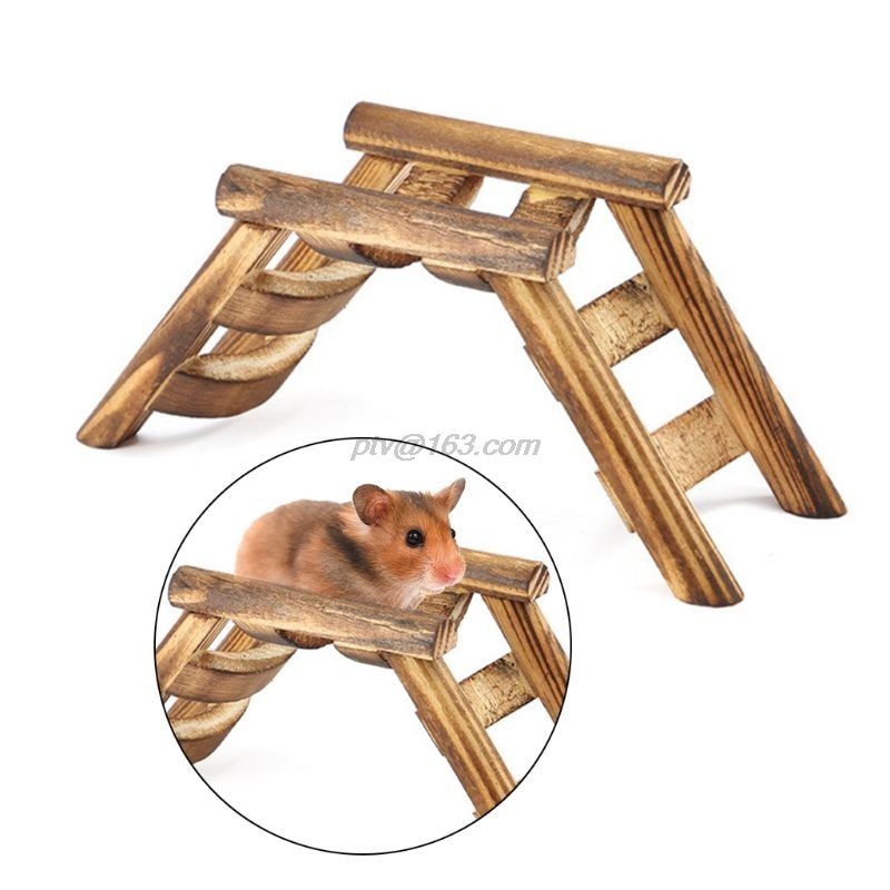 Pet Hamster Mouse Bird Wooden Bridge Climbing Ladd... – Vicedeal