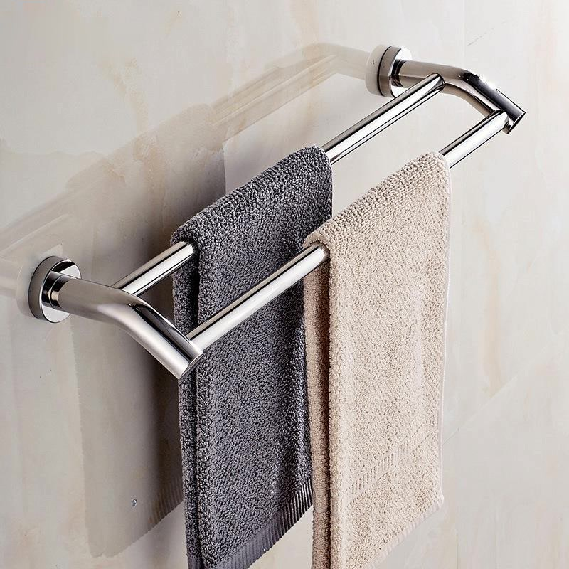 Wall Mounted Double Towel Rack Hotel Rail Stainles... – Grandado