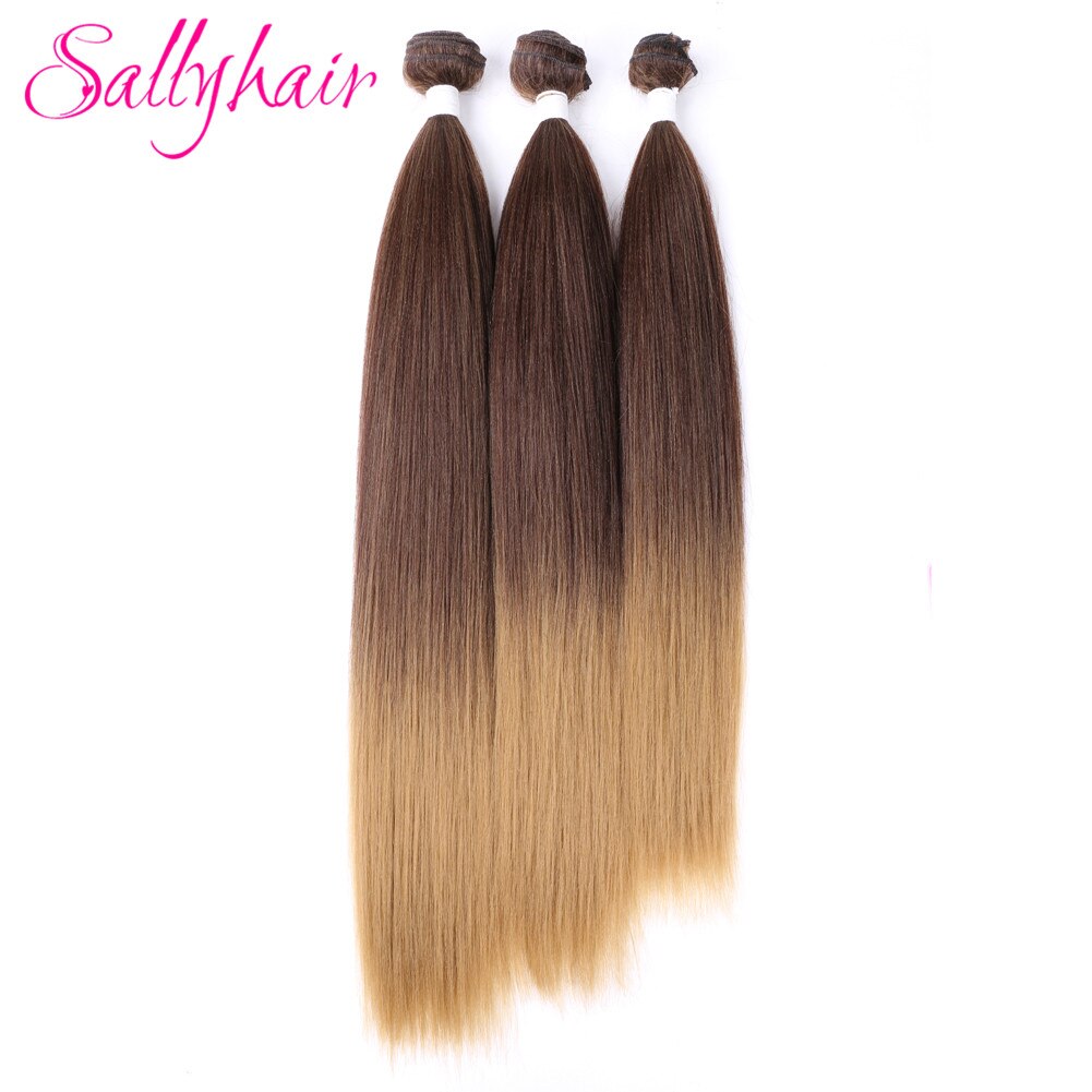 Sallyhair-mechones de pelo sintético liso Yaki, me... – Grandado