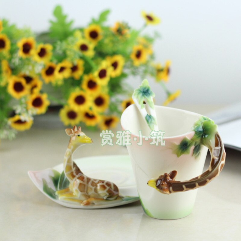 Giraffe Coffee Cups Porcelain Tea Milk Cup Set wit... – Grandado