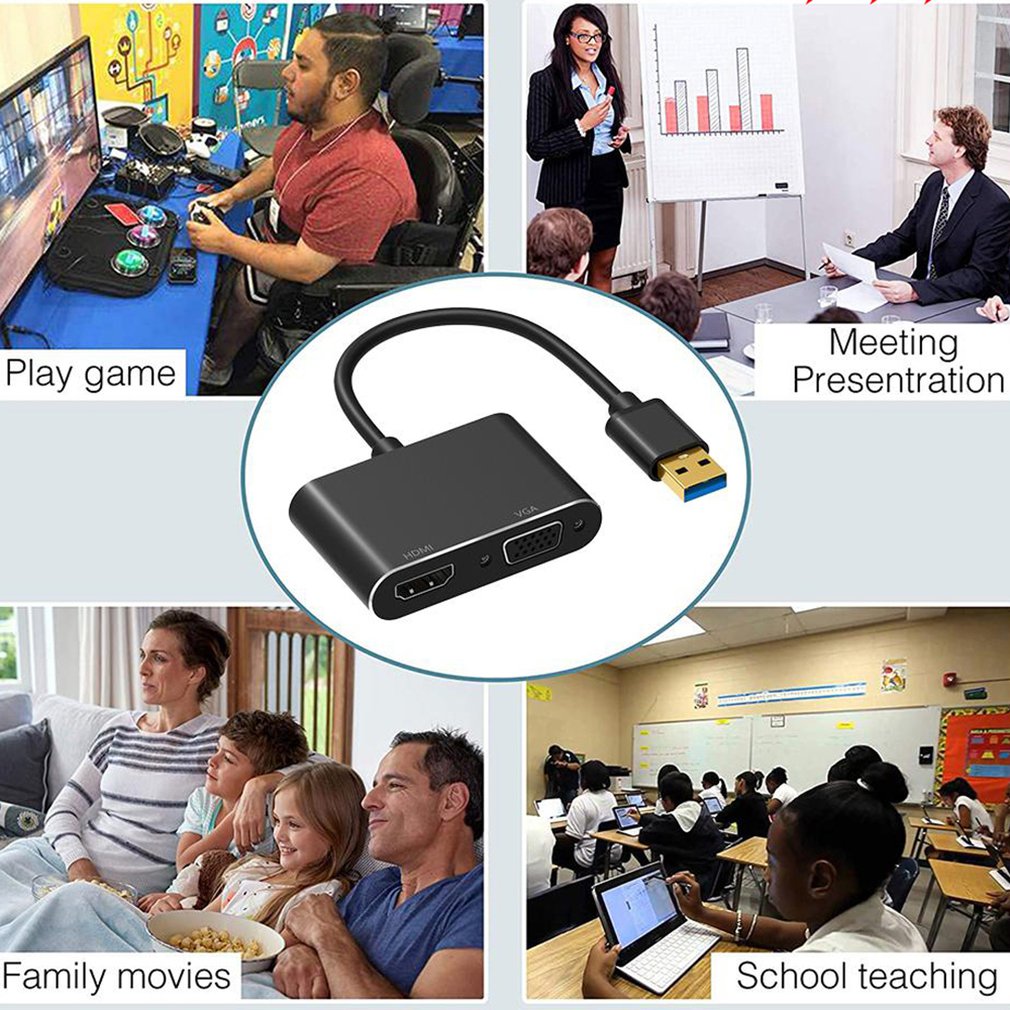 USB 3.0 / 2.0 to HDMI / VGA HDTV Adapter Cable Ext... – Grandado