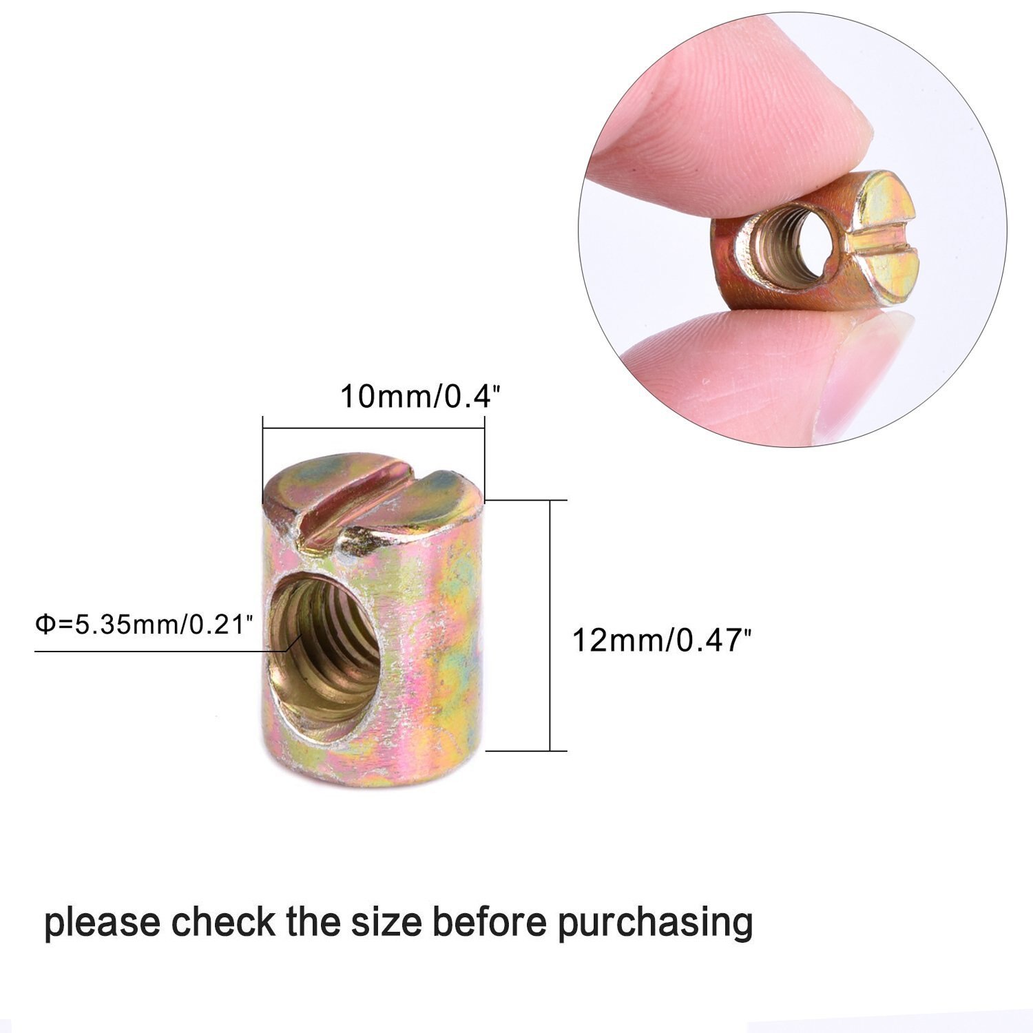 24 pieces M6 Barrel Nuts Cross Dowels Slotted Nuts... – Grandado