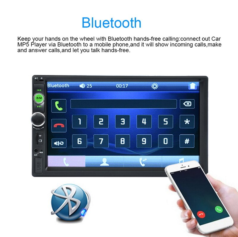 Radio cassette player 7" touch screen Car radio pl... – Grandado