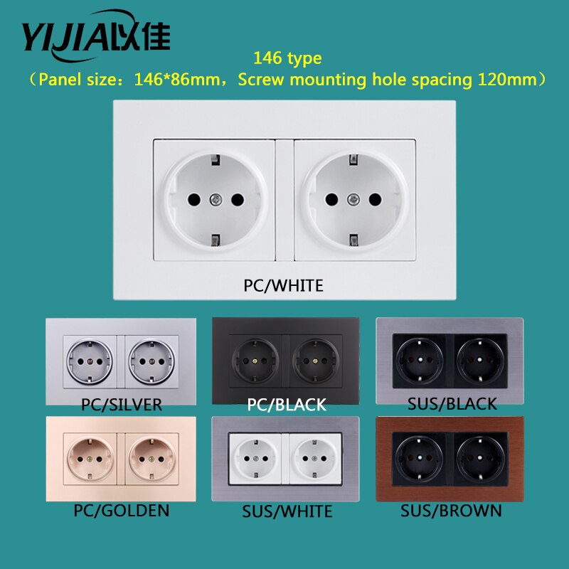 European/German socket wall socket 16A socket 86ty... – Grandado