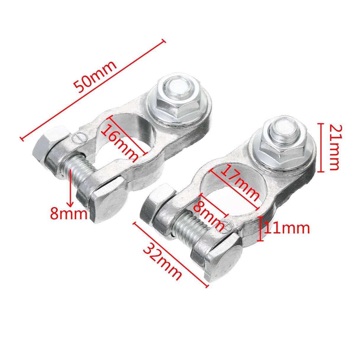 2pcs M8 Positive+Negative Battery Terminal Clamp C... – Grandado