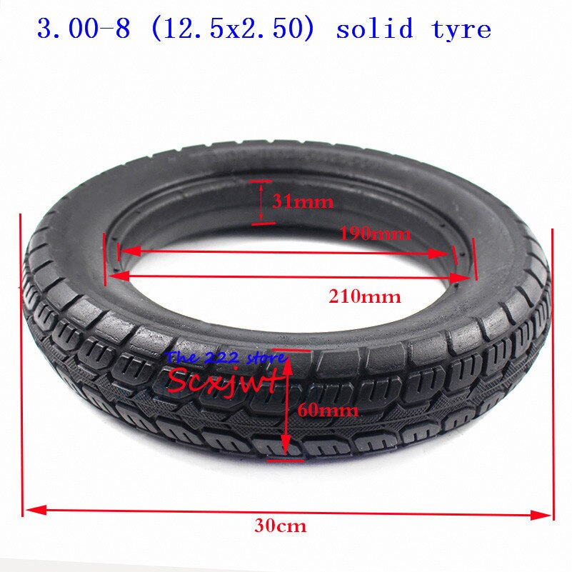 3.00-8 12.5X2.50 Non-inflatable Full-solid tire ru... – Vicedeal