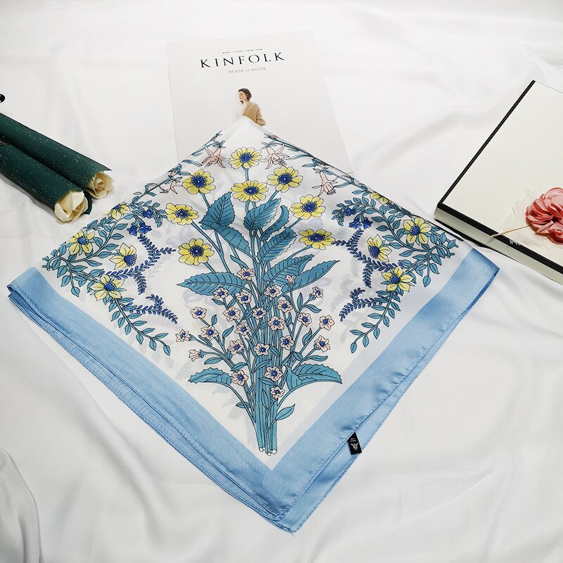 Satin Silk Kerchief Women Neck Scarves For Hair Fl... – Vicedeal