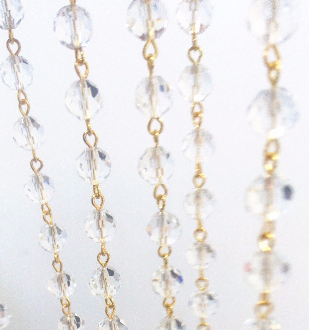10 meters 10mm Crystal Ball Beads Chain+Gold Conne... – Grandado