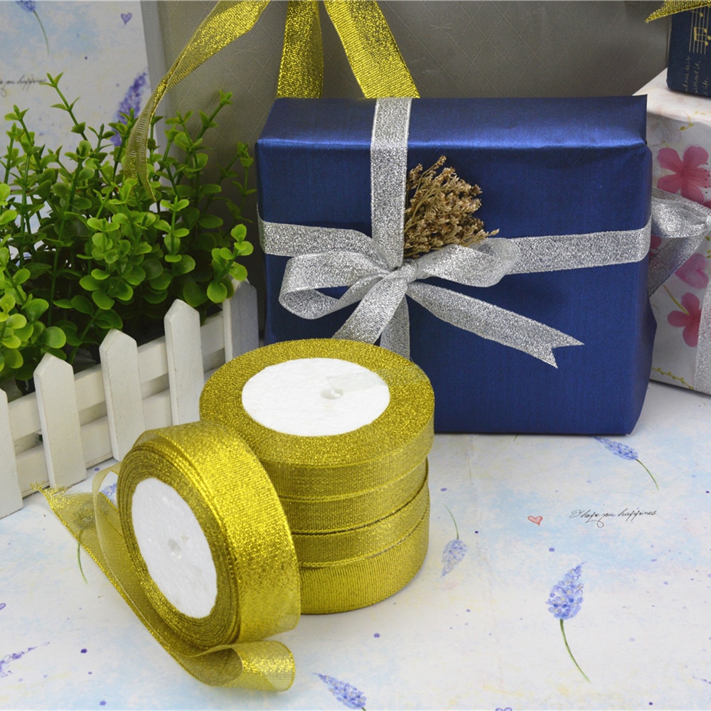 Goud/Zilveren Organza Lint 10-25mm Glitter Gebordu... – Grandado