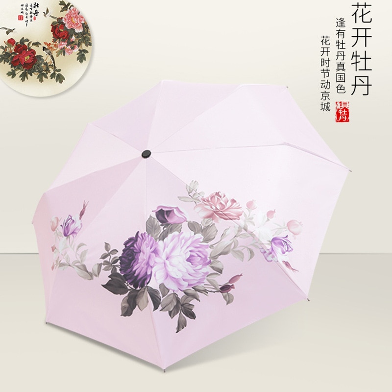 Fuldautomatisk foldeparaply solregn dual-purpose p... – Grandado