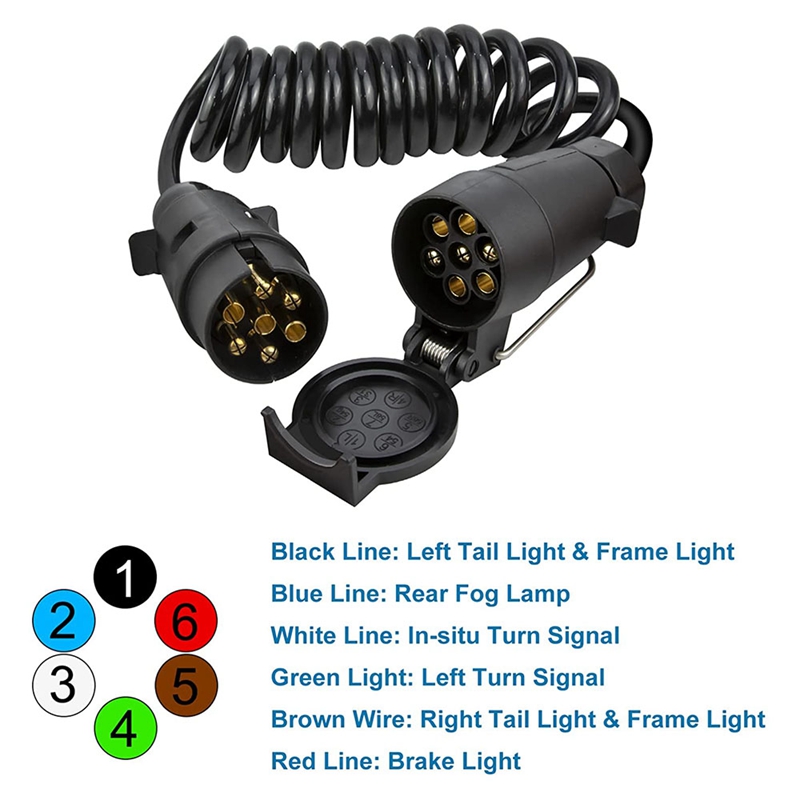 3 Meter 7Pin Trailer Extension Opgerolde Kabel Met... – Grandado