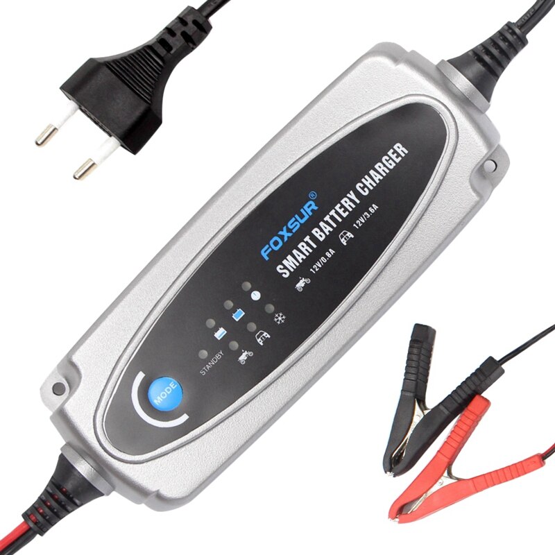 Foxsur 12V 0.8A/3.6A Smart Battery Charger Huidige... – Vicedeal