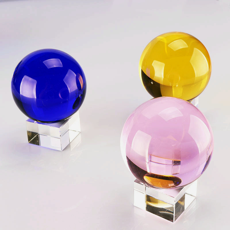 Colorful 30mm crystal ball with base photographic ... – Vicedeal
