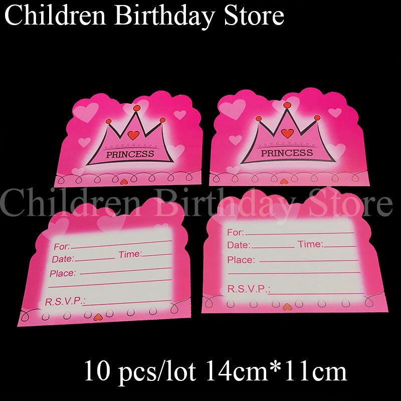10pcs/lot Princess Crown invitations Princess Crow... – Grandado