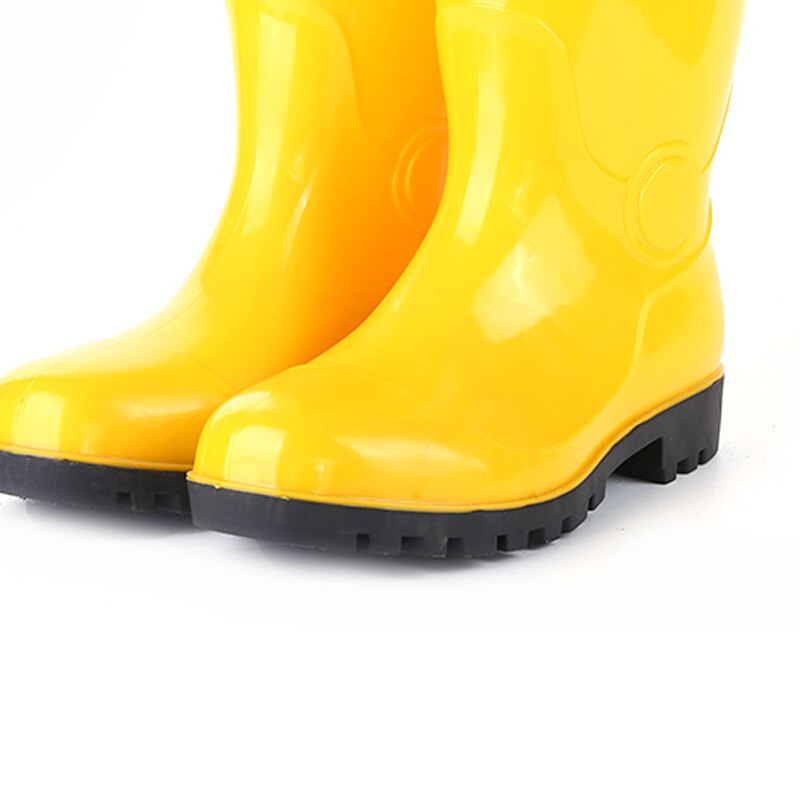 Yellow PVC natural rubber boots steel head rubber ... – Vicedeal