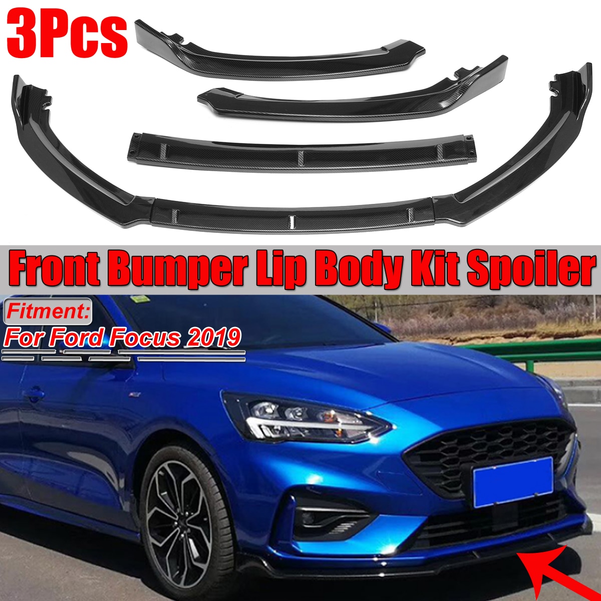 Bumper Lip For Focus 3PCS Car Front Bumper Lip Spl... – Vicedeal