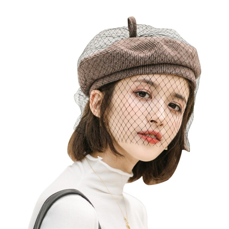 Women Ladies Vintage Solid Color Beret Cap with Ne... – Grandado
